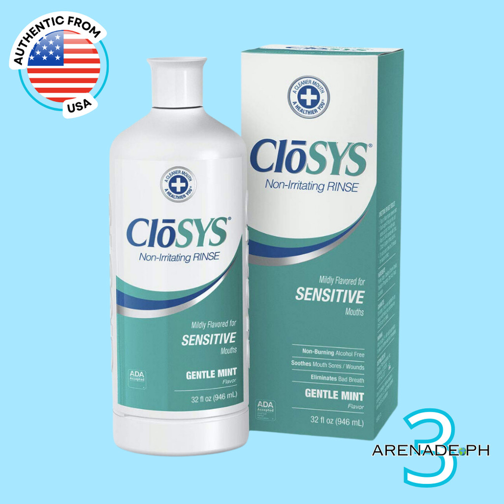 CloSYS Sensitive Rinse Mouthwash, Gentle Mint, 32oz. 946ml | Shopee ...
