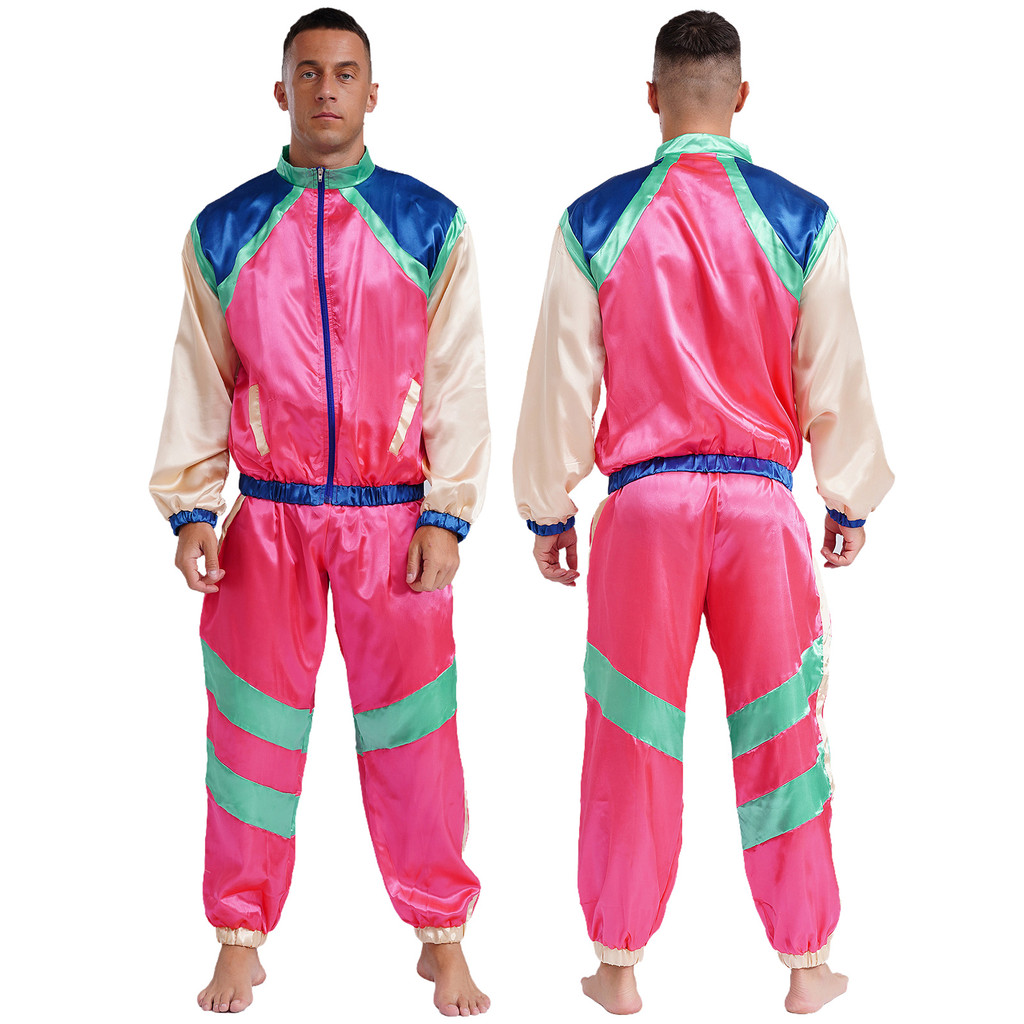 Rswnyirn Mens Retro 70s Disco Hippie Sweatshirt Outfit Long Sleeve ...