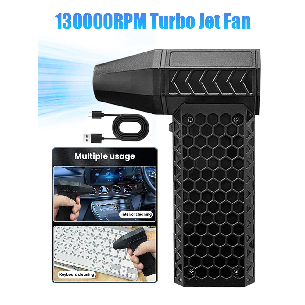 ♥Mini Turbo Jet Fan 130000RPM Wind Speed 52m/s Brushless Motor Handheld ...
