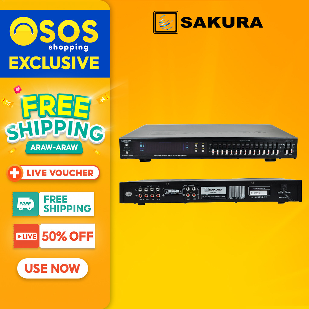 SAKURA ORIGINAL 2 Channel Stereo Graphic Equalizer EQ-151 •OSOS• | Shopee Philippines
