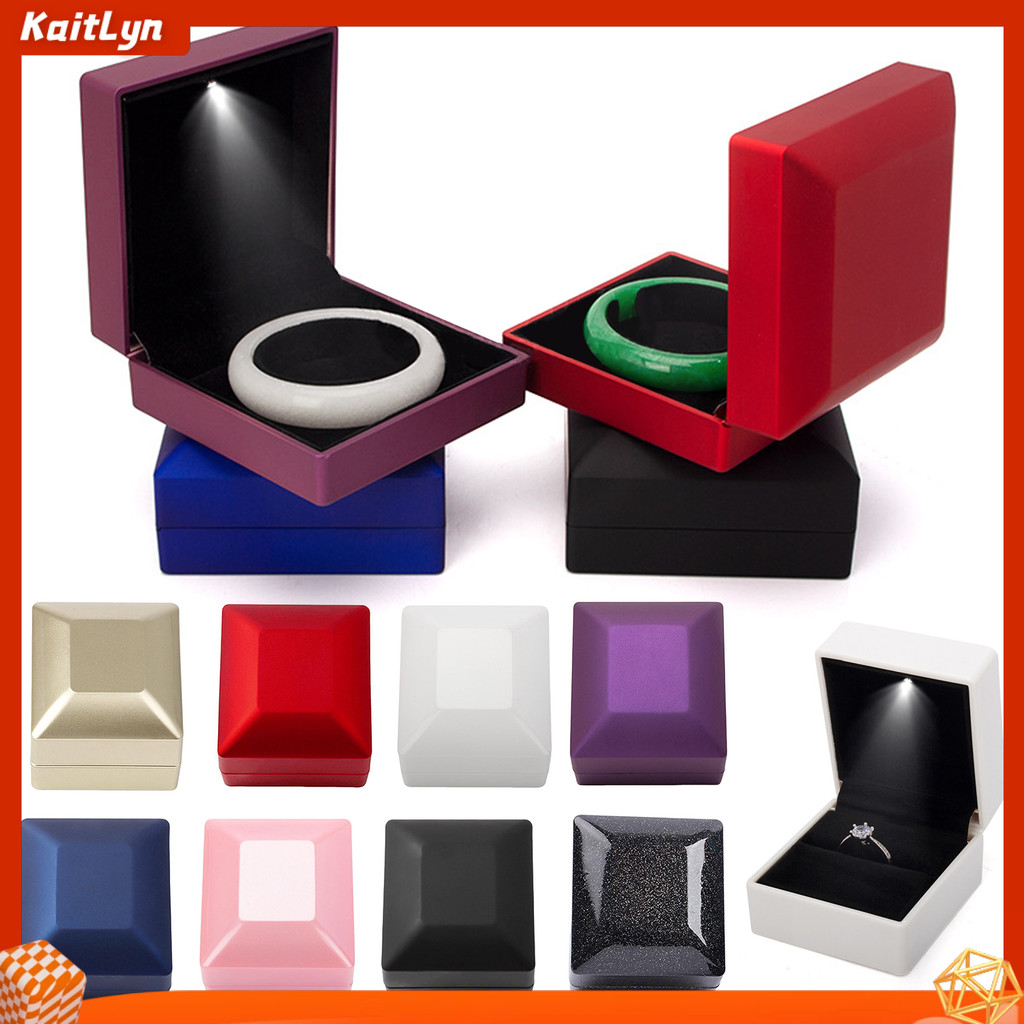 ledaing Wedding Ring Box Led Light Jewelry Box Led Light Engagement ...