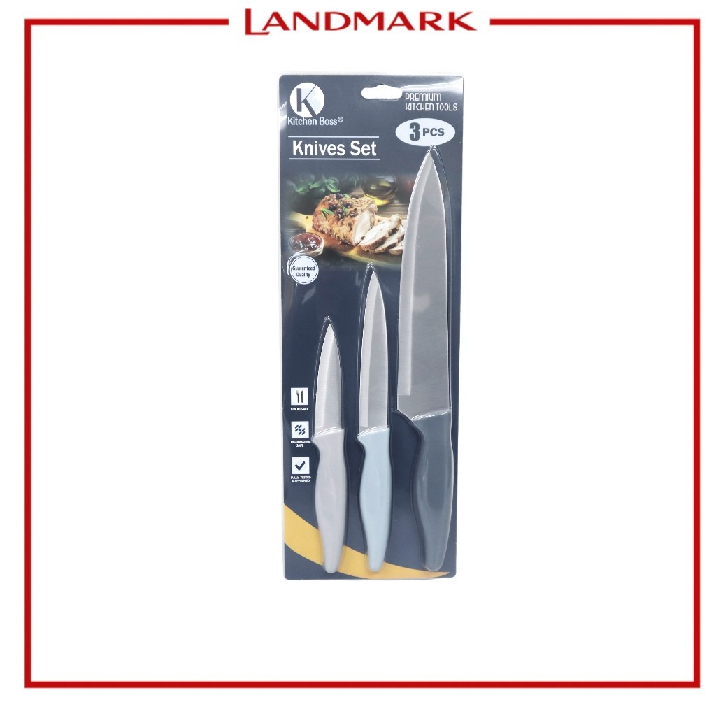 Kitchen Boss 3 piece Kitchen Knives Set | Shopee Philippines