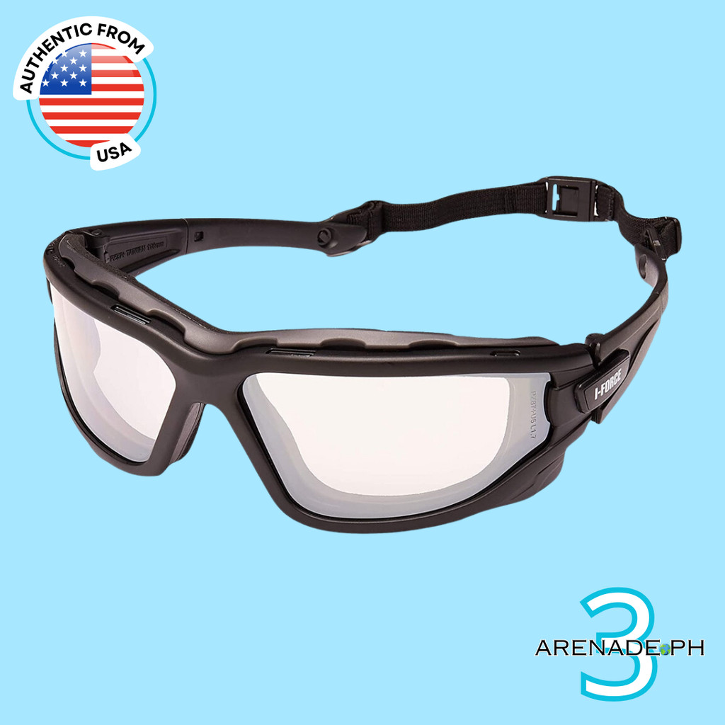 Pyramex I-FORCE with Anti-Fog Sporty Dual Pane Safety Goggles, Black ...
