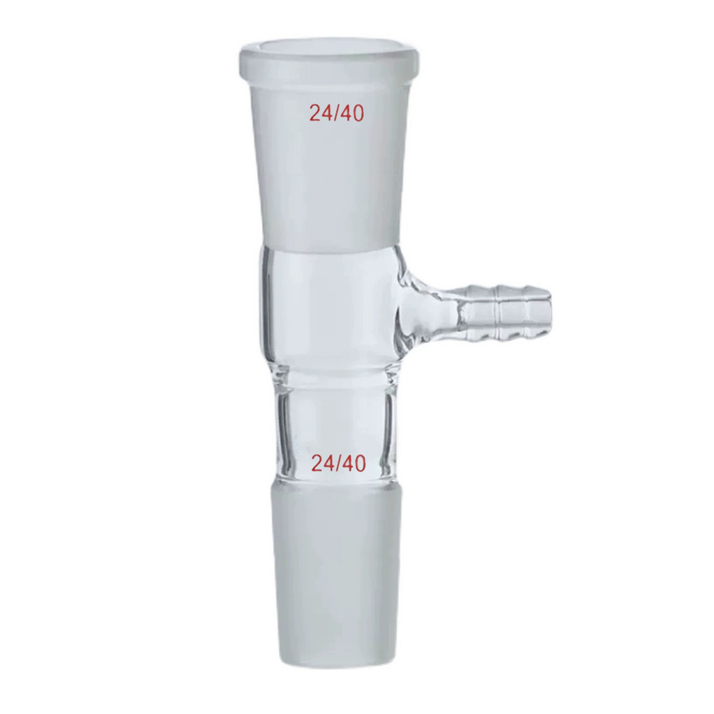 24/40 Gas Inlet Adapter With Hose Connection Ground Joint Lab Chemical ...
