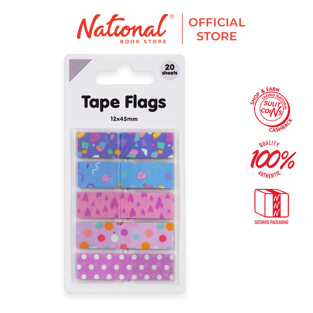 Tape Flags 5x20 Sheets 12x45mm, Printed - School & Office Supplies ...