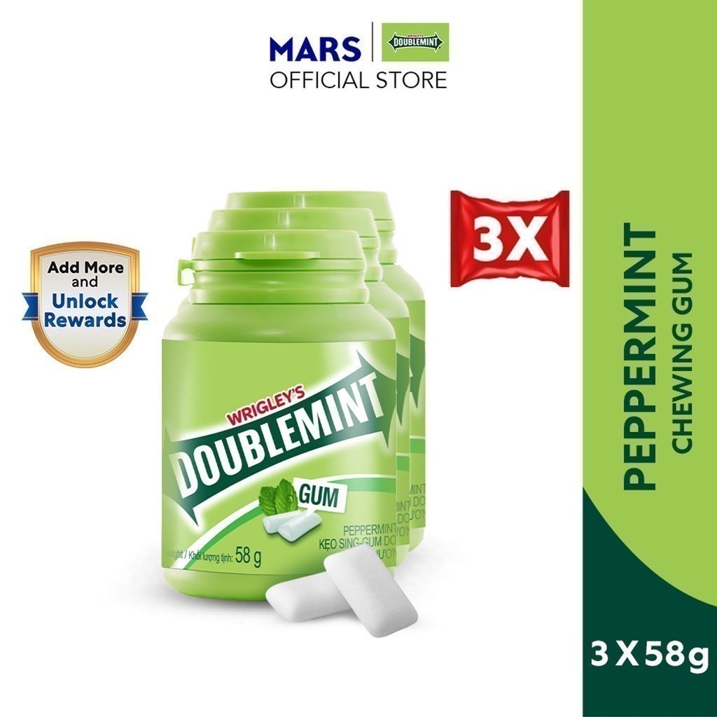 DOUBLEMINT® Peppermint Gum Candy Pellet Bottle 40s [Bundle of 3 ...