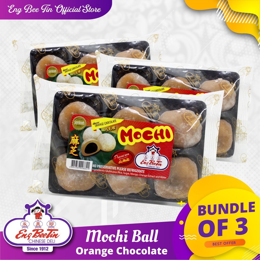 Eng Bee Tin Mochi Balls Choco-Orange ( 3-pack ) | Shopee Philippines