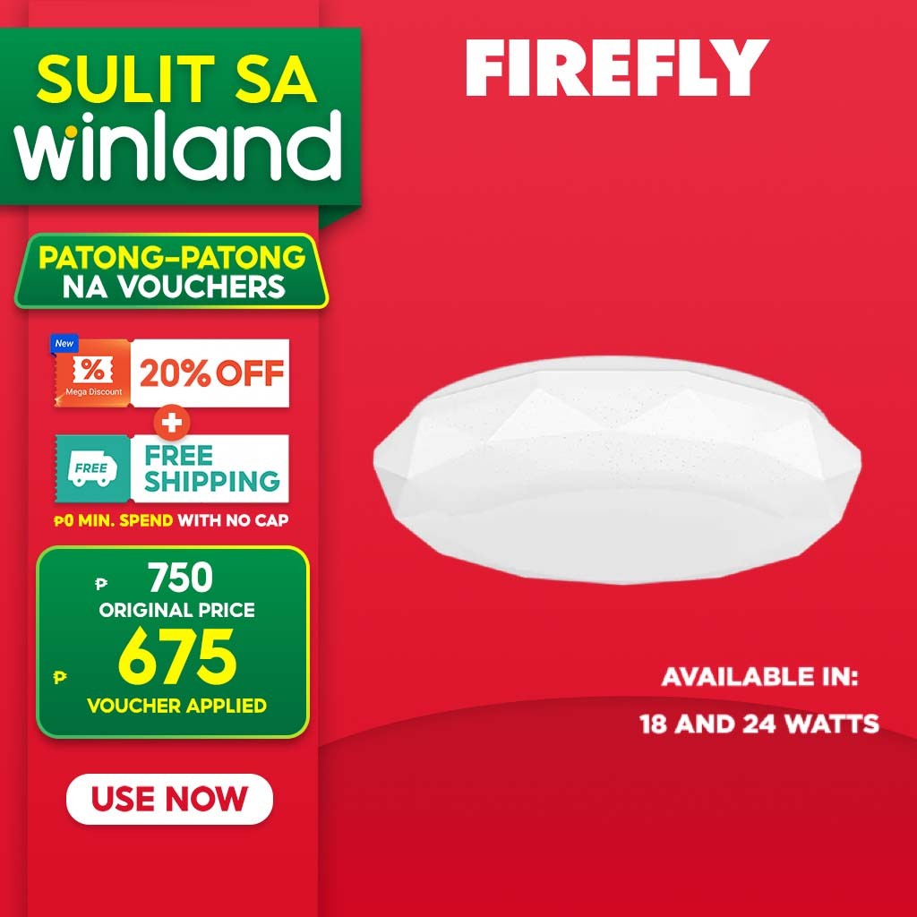 Firefly by Winland Basic Series Tri-Color LED Crystal Ceiling Lamp Star ...