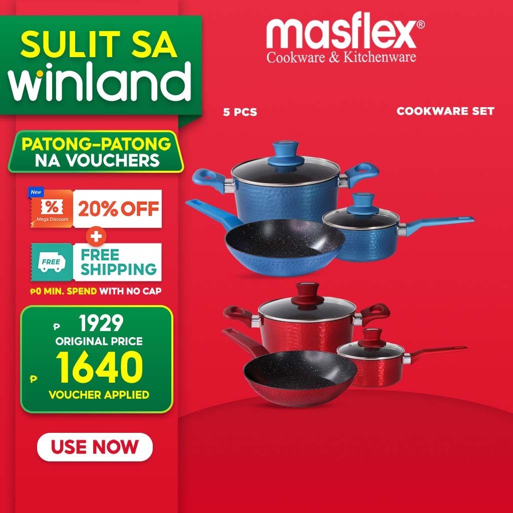 Masflex by Winland 3-Layer 5 Piece Non Stick Induction Cookware Set ...