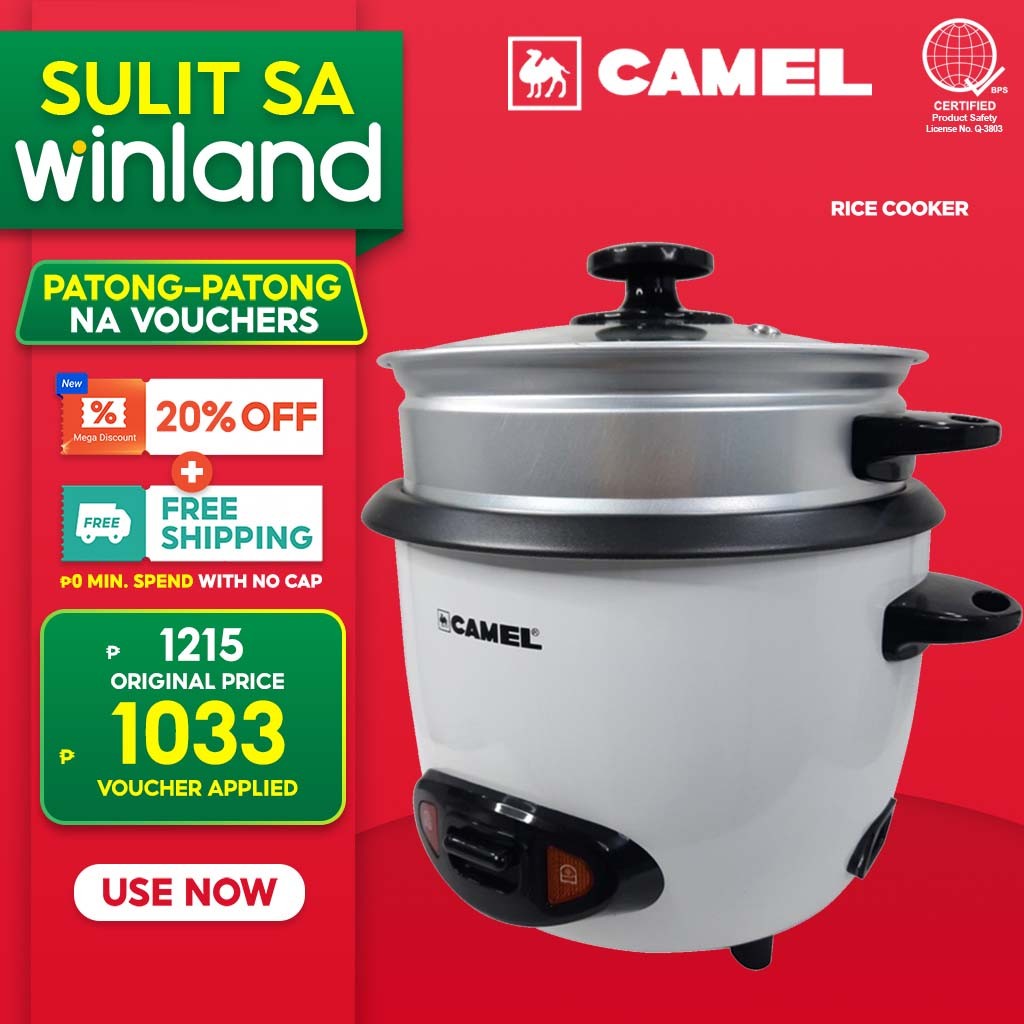 Camel by Winland Rice Cooker with Steamer 5 cup /1.0L White Color CRC ...