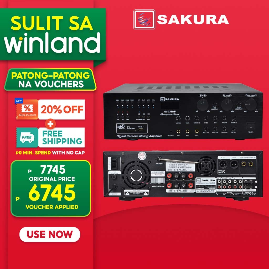 Sakura by Winland Digital Karaoke Mixing Amplifier 700W | 1300W AV-735 | Shopee Philippines
