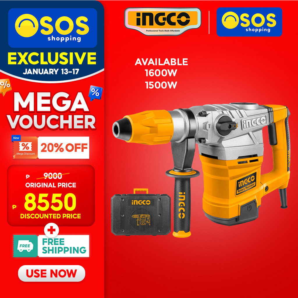 INGCO by OSOS Rotary Hammer Drill Chisel Concrete Metal & Wood Work for ...