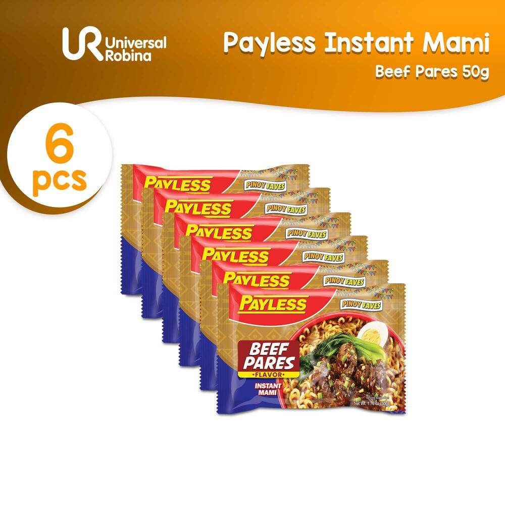 Payless Instant Mami Beef Pares 50g x 6 pcs | Shopee Philippines