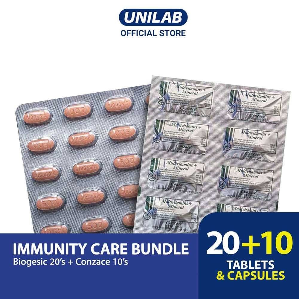 IMMUNITY CARE BUNDLE Biogesic Paracetamol 20 Tablets + Conzace ...