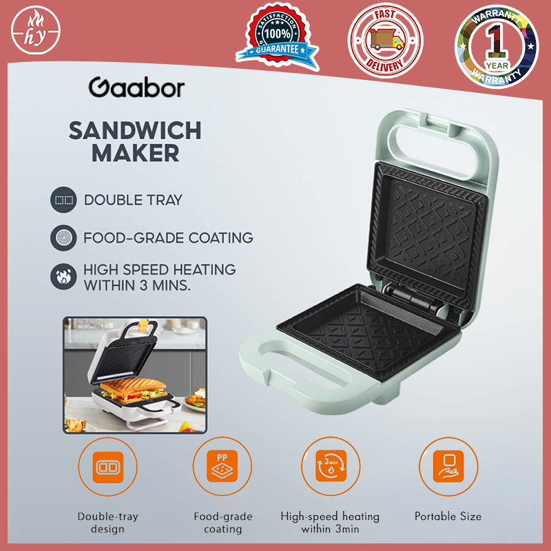 Gaabor Sandwich Maker Portable Multi-Function Toaster Frying Pan Double ...