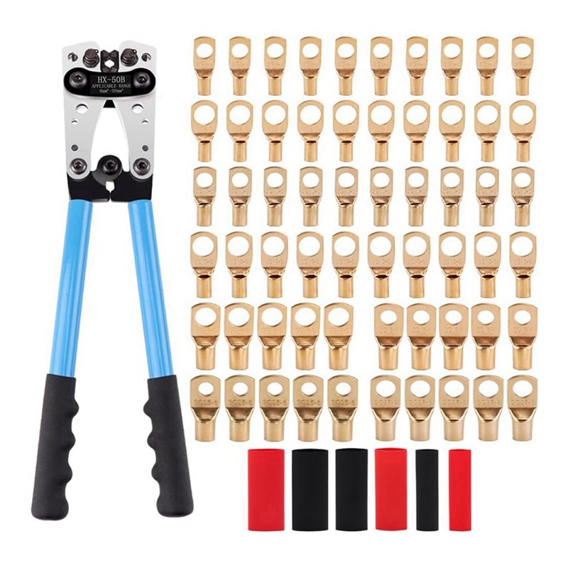 Battery Cable Lug Crimping Tool,Electrical Lug Crimper With 60Pcs Wire ...