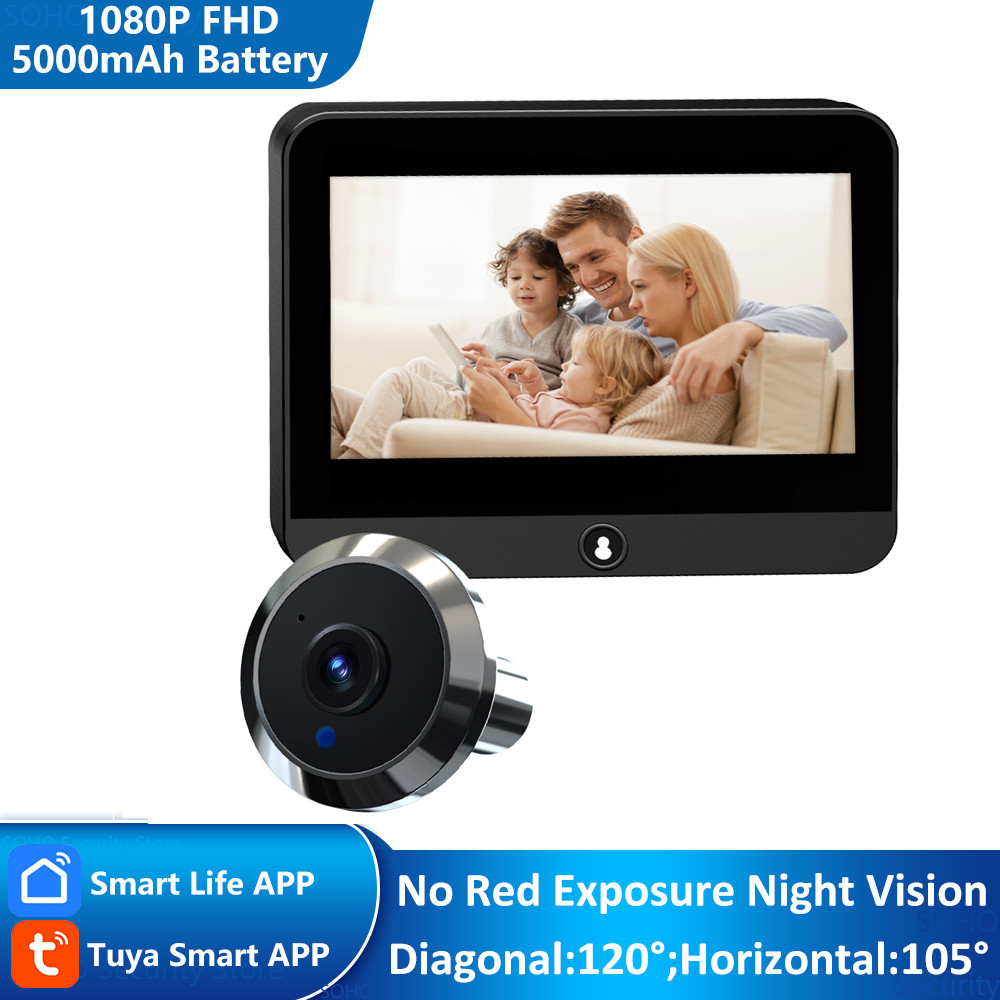 ☽Mini 1080P Tuya Smart Life Home Digital Viewer Peephole Door FHD Magic ...