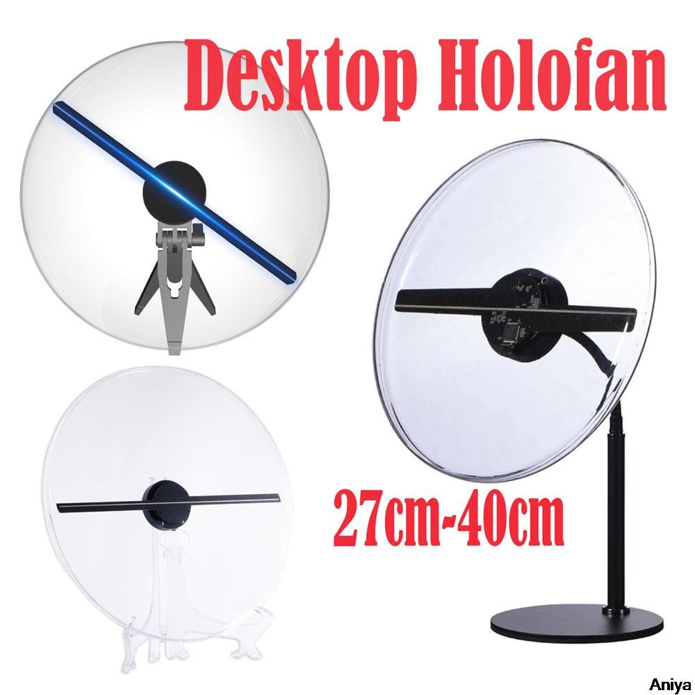 ♠3D Desktop Hologram Projector Fan Light logo projector Commercial Advertising Display Holofan W ...