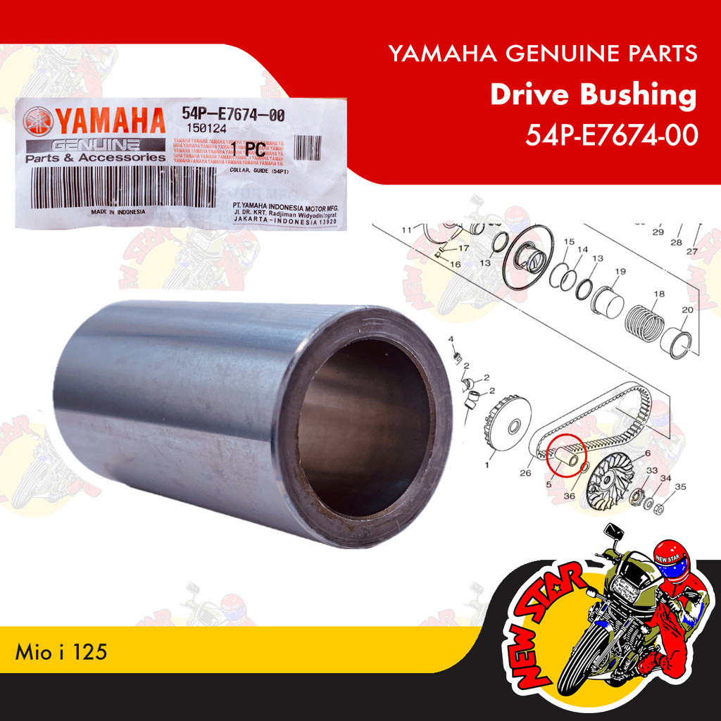 54P-E7674-00 | Drive Bushing | Genuine Yamaha parts | Mio i 125 ...