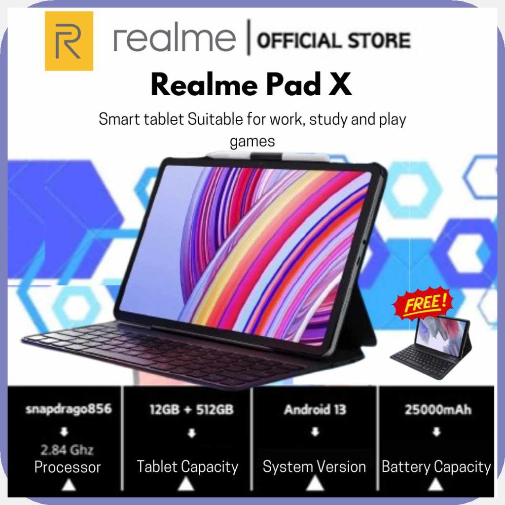 REALME;V'PAD$t$X$or/PRO$ss/Tablet$uo/16GB$xG/RAM+512GB$MM/ROM$MZ/4K ...