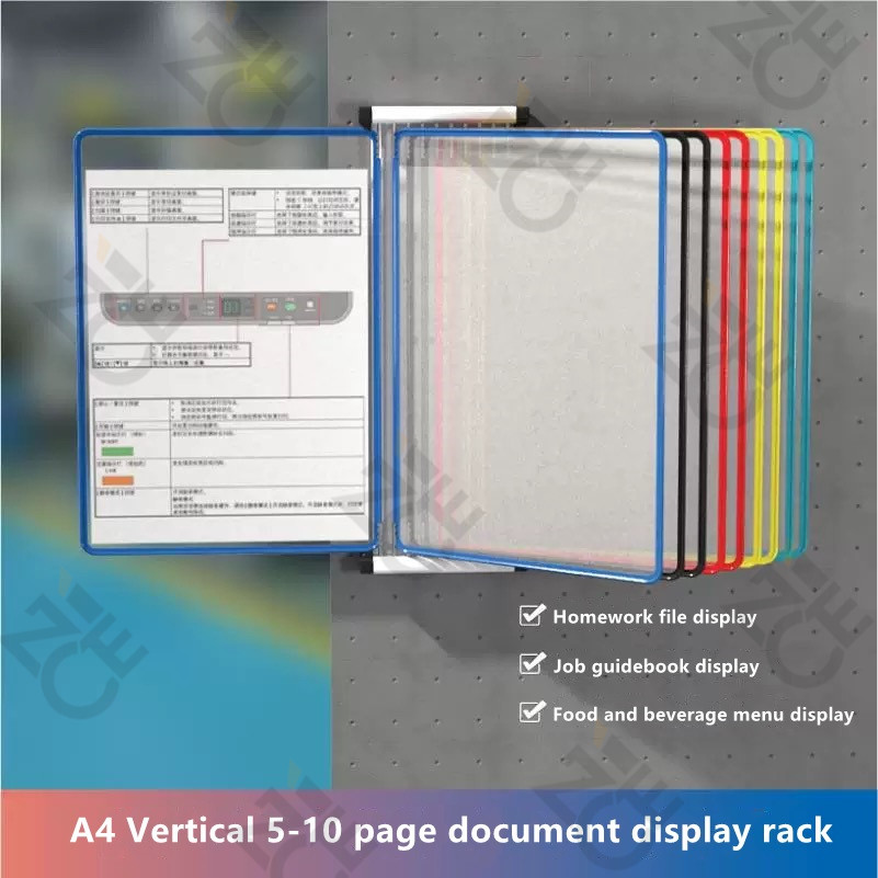 10 Pages Wall-Mounted File Rack A4 Standard Homework Guide Book Display ...