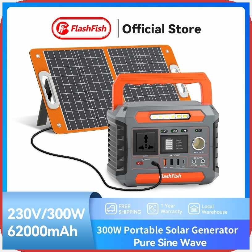 Flashfishe|300W&Un&60hz&Portable&Power&Station&Solar&Powerbank&Home ...