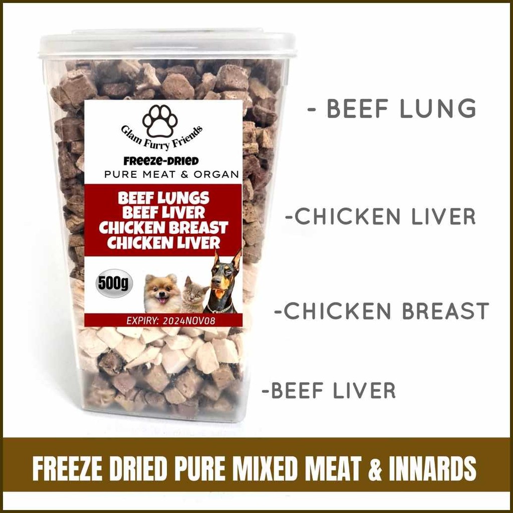 FREEZE.V{DRIED[j/PURE>Qo)MIXED}pq)MEAT}VM)&}CC)INNARDS}Qq)BEEF}QK)LUNGS ...