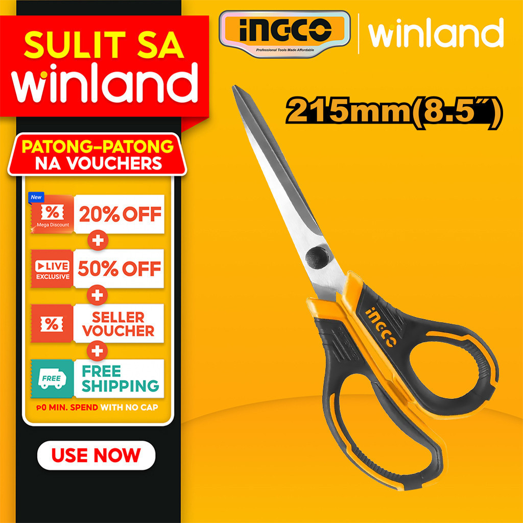 Ingco by Winland Stainless Steel Scissors Gunting 215mm/8.5 ...