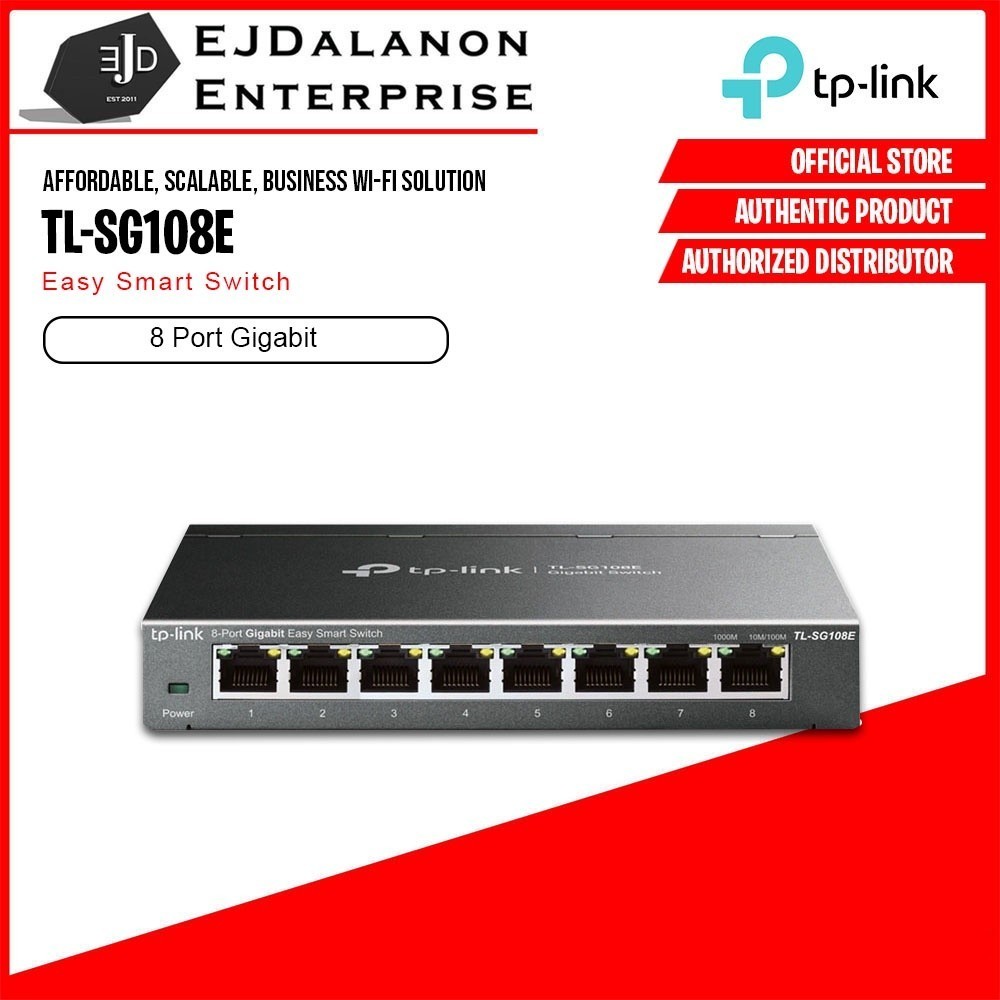 TP-Link Tl-Sg108E 8-Port Gigabit Easy Smart Switch Rj45 Ports Hub ...