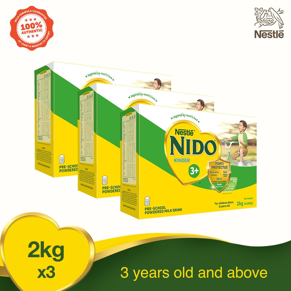 NIDO® 3+ Powdered Milk Drink For Pre-Schoolers Above 3 Years Old 6kg [2kg x 3] | Shopee Philippines
