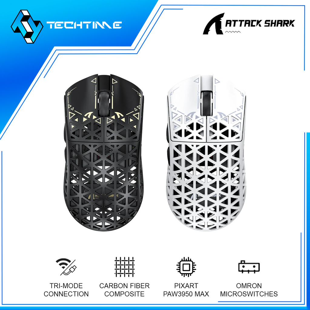 Attack Shark R5 Ultra Carbon Fiber Tri Mode Wireless Superlight 8K ...