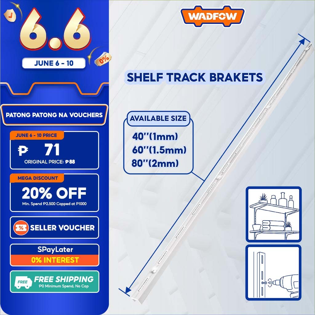 Wadfow 1.6mm Thickness Heavy Duty Shelf Track Brackets for Shelf Track ...