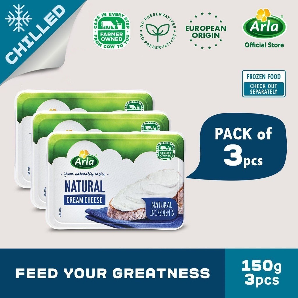 Arla Natural Cream Cheese Plain 150g 3-Pack | Shopee Philippines