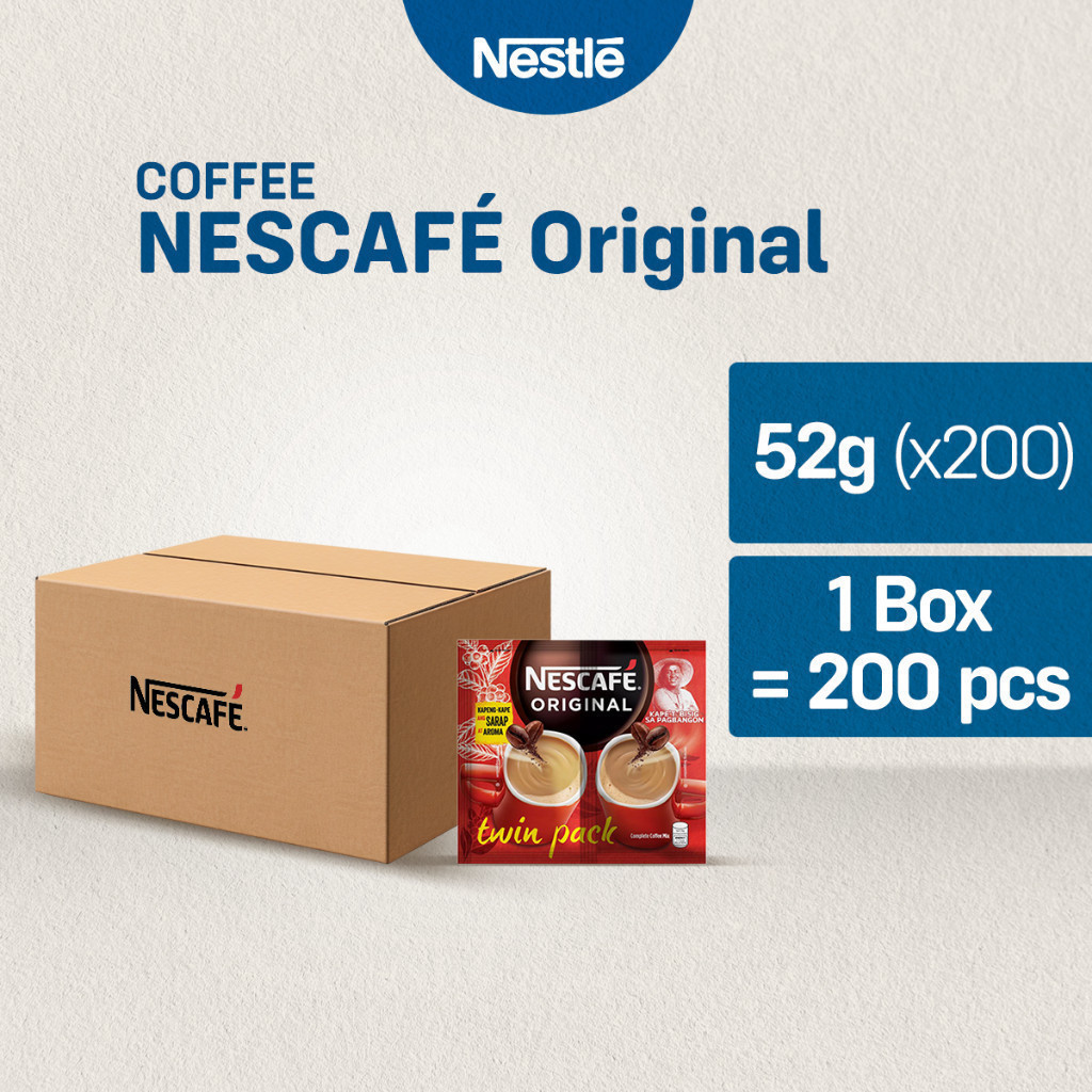 [CASE] Nescafe Original 3-in-1 Coffee Twin Pack 52g - Pack of 200 ...
