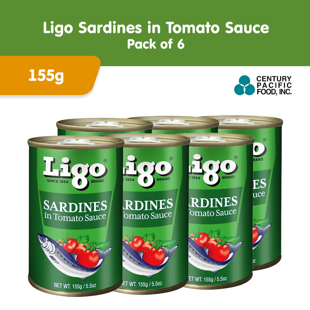 Ligo Sardines in Tomato Sauce 155g (Pack of 6pcs) - Rich in Calcium ...