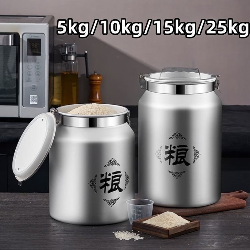 New stainless rice container dispenser 10kilos/10kg/25kilos/25kg/5kg ...