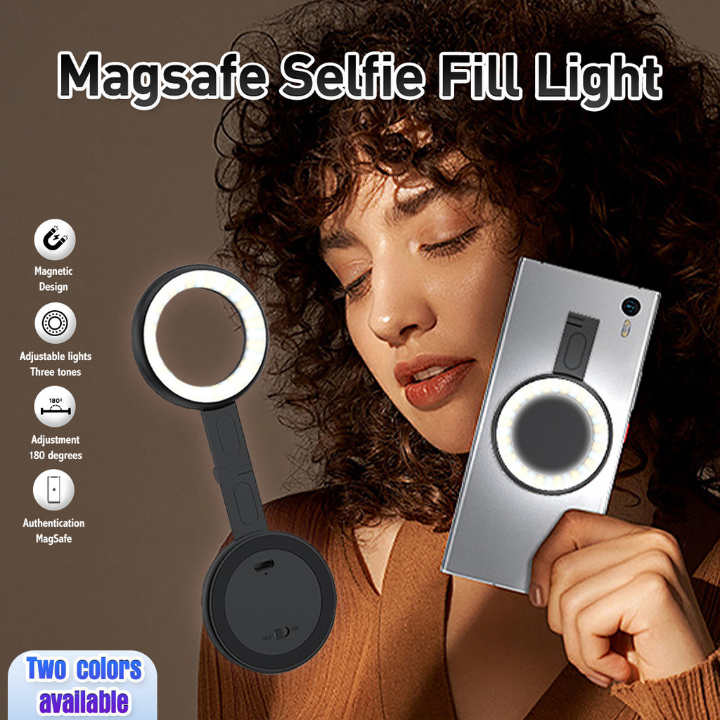 Magnetic LED Selfie Light with Magsafe, Adjustable 180° Rechargeable ...