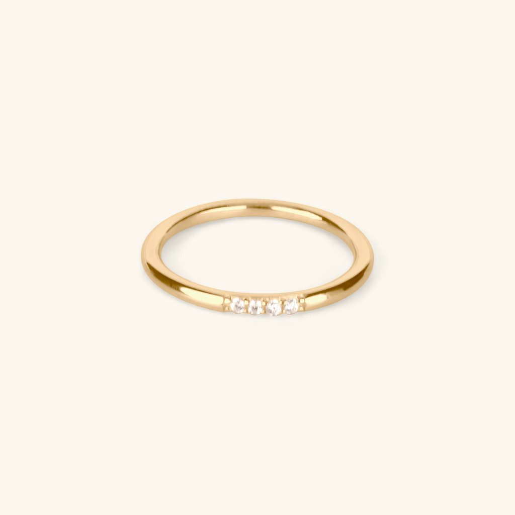 Foundry Cz Slim Stacker Ring 14k Gold | Shopee Philippines