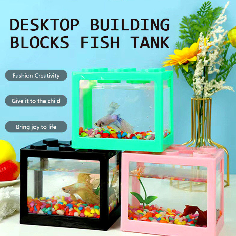 Mini Betta Aquarium Building block Guppy Fish Tank | Shopee Philippines