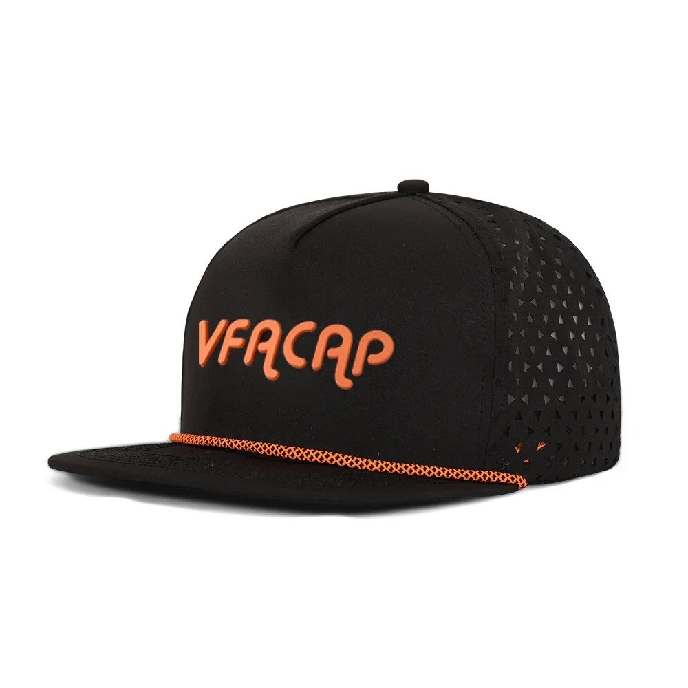 Custom 5 Panel PVC Rubber Logo Rope Snapback Cap,Waterproof Laser Cut ...