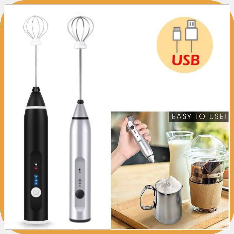 3-Speed;NA|USB+k'rechargeable*m:coffee:u%blender:a^handheld$T/milk^W$frother/G^Electric Milk ...
