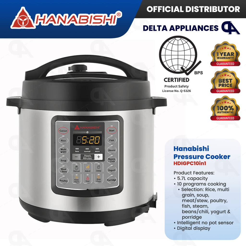 Hanabishi Electric Pressure Cooker 10 In 1 Digital Stainless Original w ...