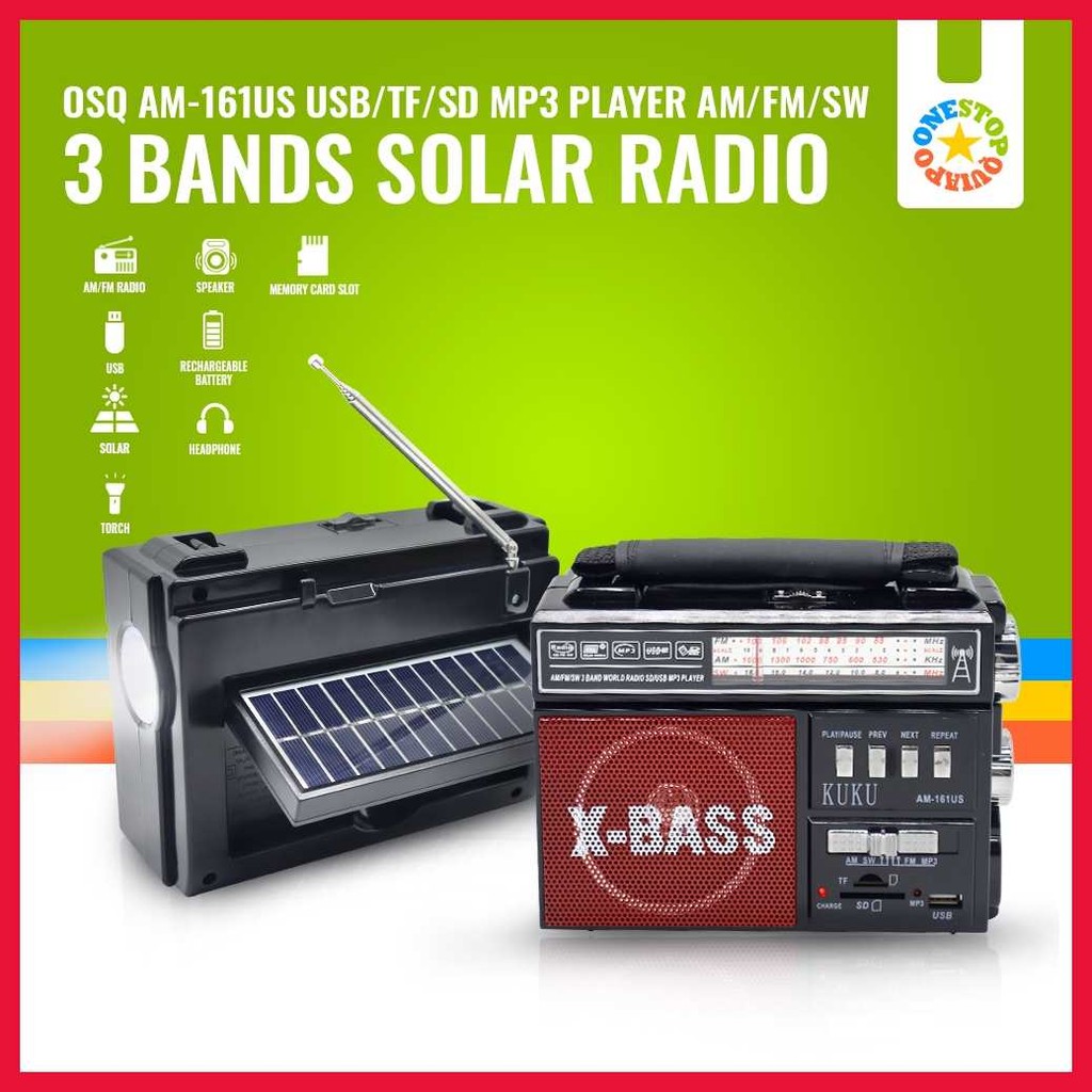 OSQ'w\AM-161US-lc"Solar-hI\AM/FM/SW"qB-3\QM"Bands-eT\Rechargeable"jP-Radio\NH"with USB/SD/TF MP3 ...