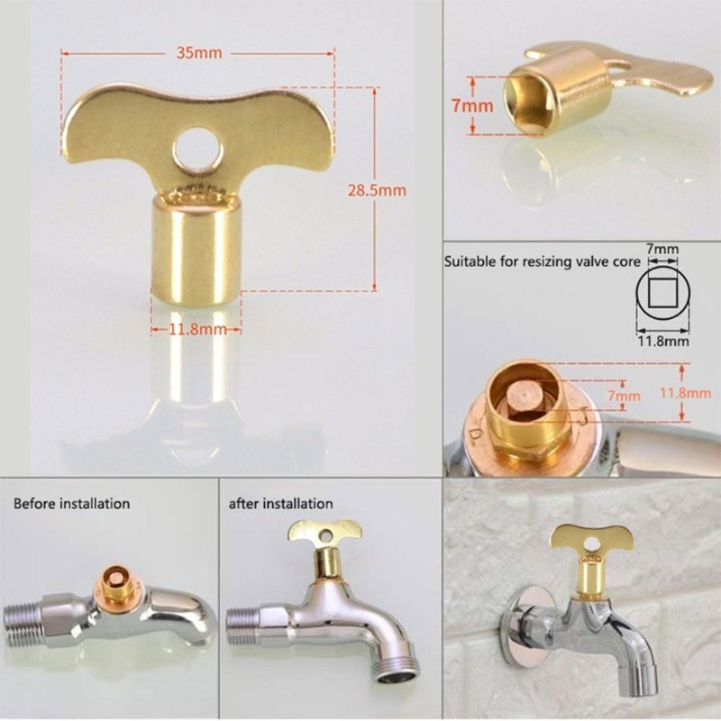 For Water Tap Solid Brass Special Lock New Radiator Plumbing Bleeding ...