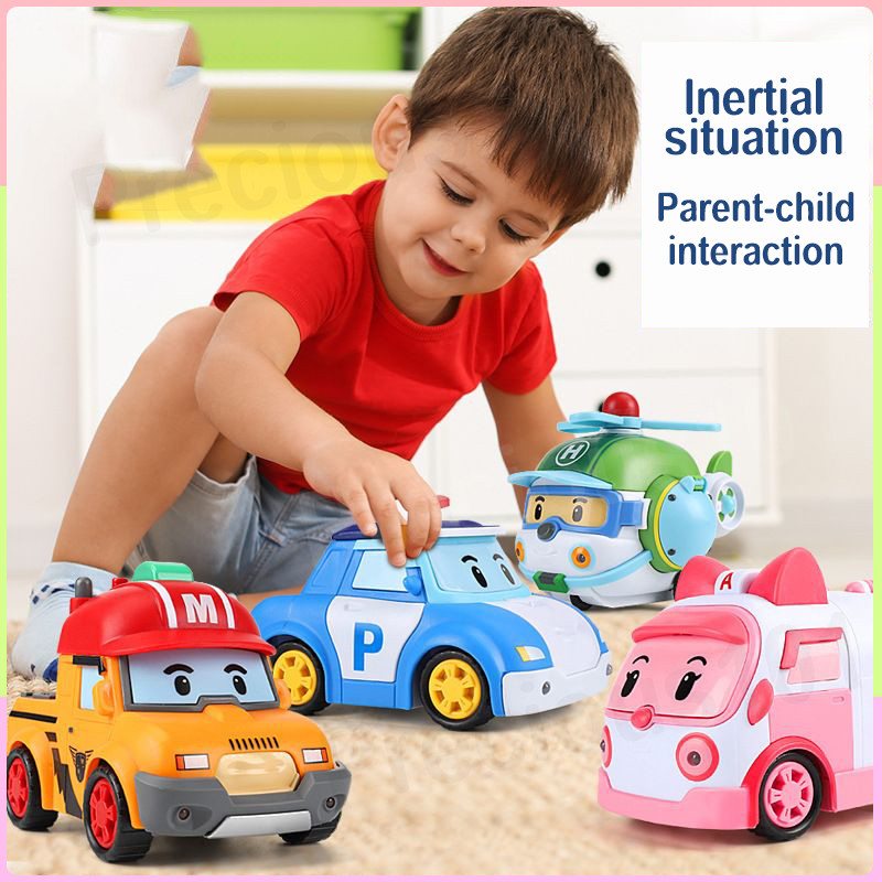 WGBRobot Police Car Deformation Transformer Car Toys Cartoon Robot Toy ...
