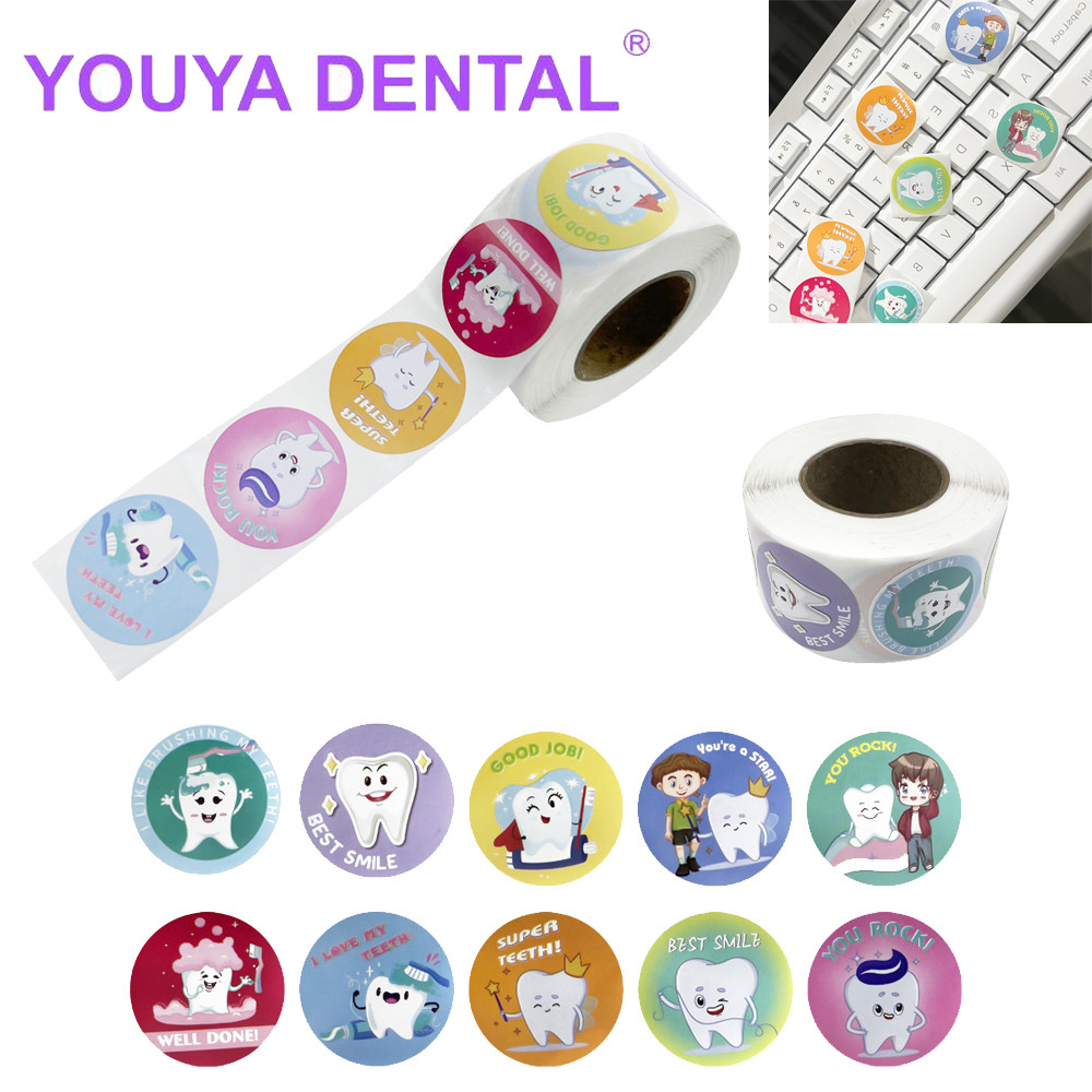 500Pcs/Roll Cute Cartoon Tooth Stickers Cartoon Graffiti Decal DIY ...