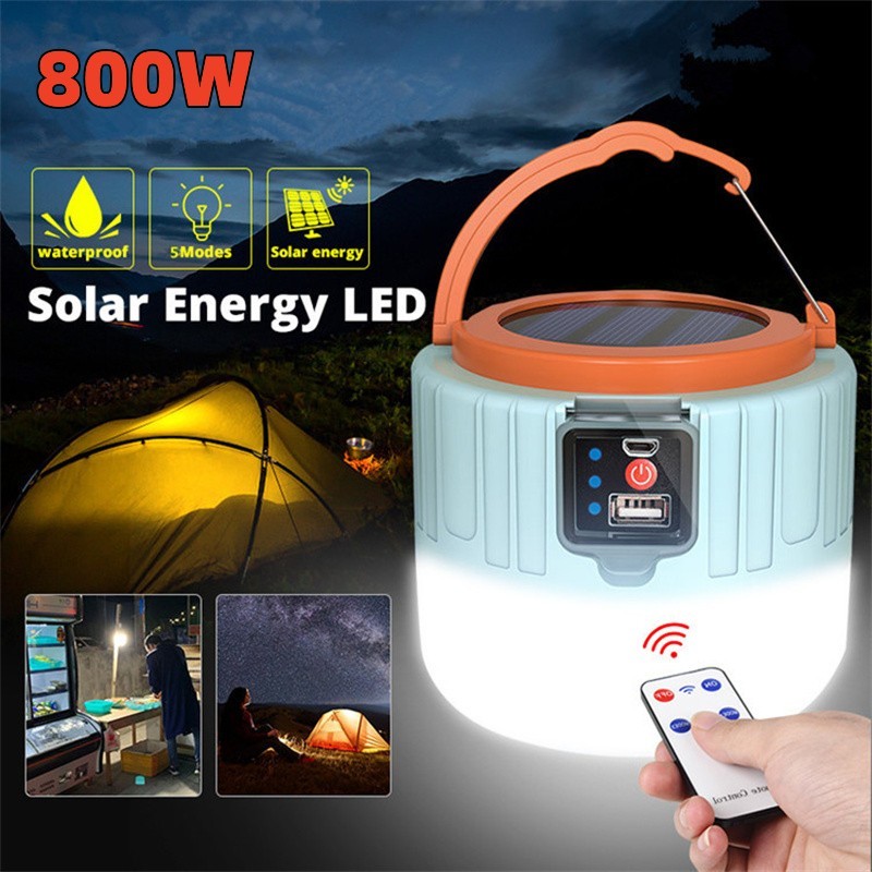 Solar LED Camping Light 800 Watts Rechargeable Solar Charging Super ...