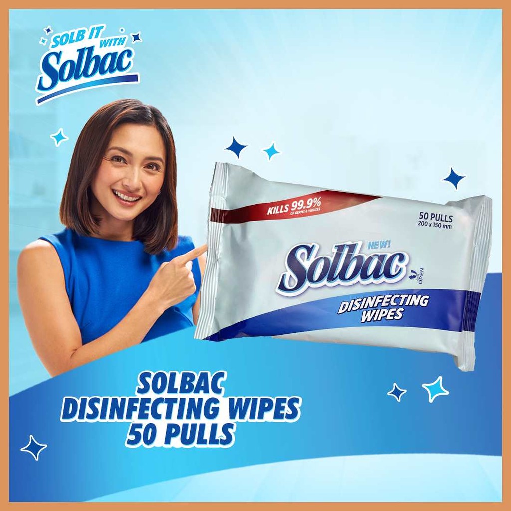 Solbac]ac}Disinfecting}F>Wipes}r)50>o}sheets | Shopee Philippines