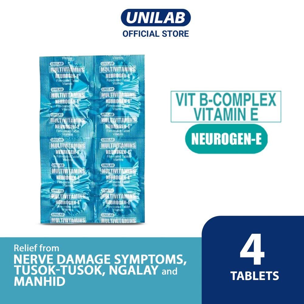 Unilab Neurogen E with Vitamin E and B Complex 4 Tablets - Relief from Nerve Damage | Shopee ...