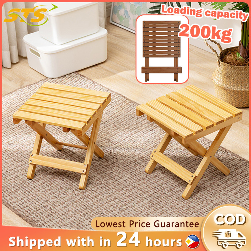 Foldable Dining Chair Multi-functional Bamboo Chair table Solid Wooden ...